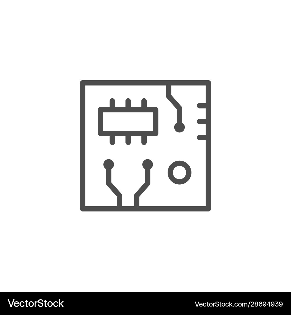 Circuit board line outline icon Royalty Free Vector Image