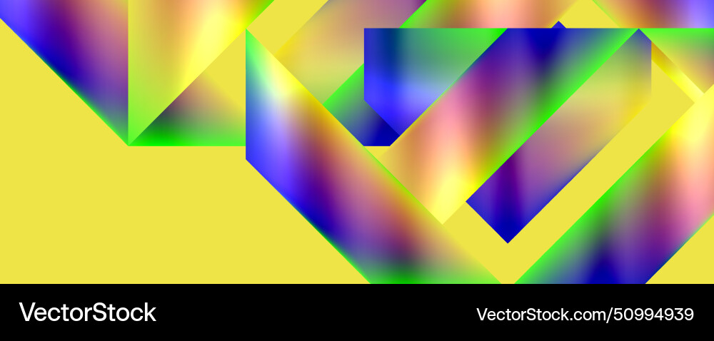 Colorful triangle art pattern on yellow background