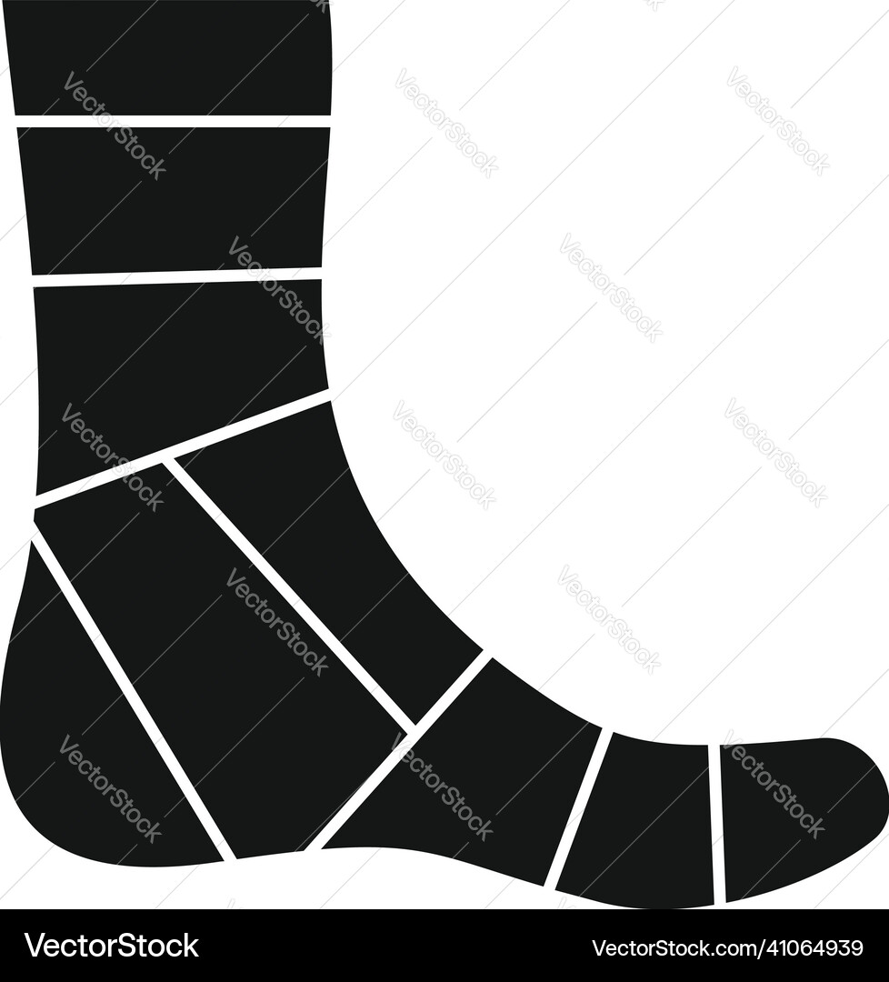 Foot bandage icon simple accident patient Vector Image