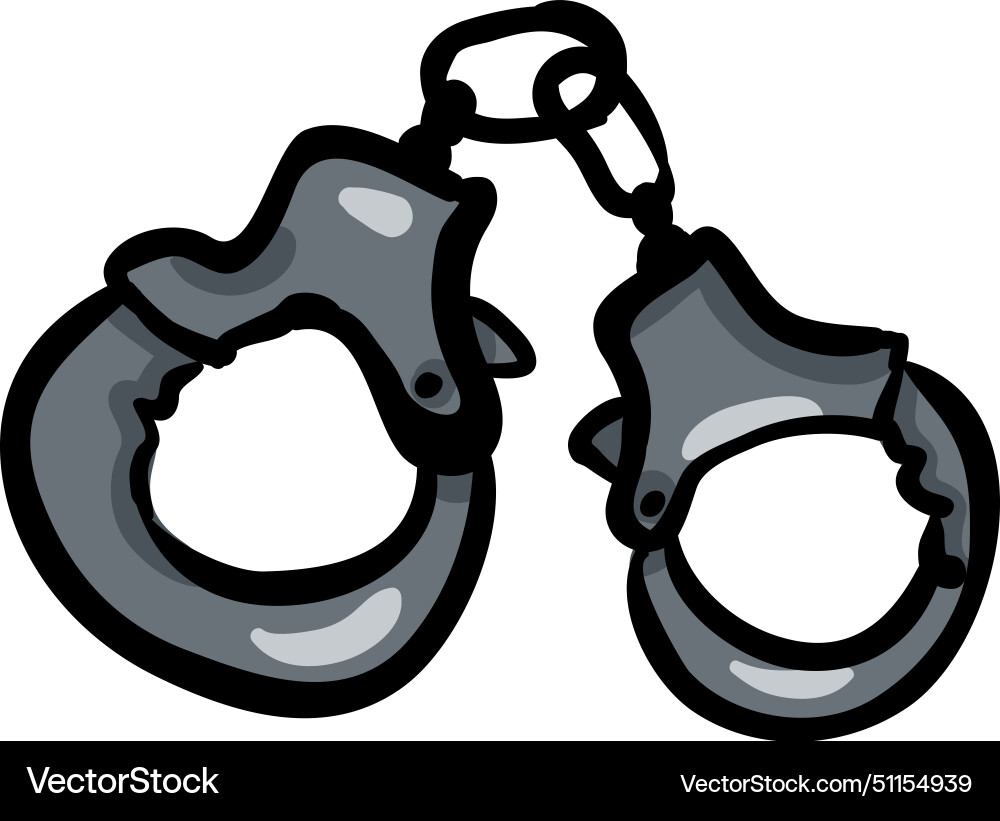 Handcuffs - hand drawn doodle icon Royalty Free Vector Image