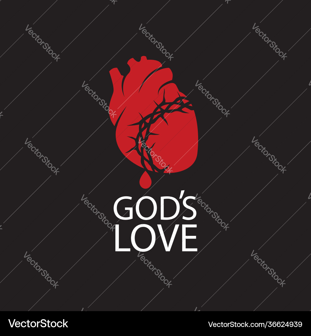 Jesus' Thorn Crown with Heart Royalty Free Vector Image