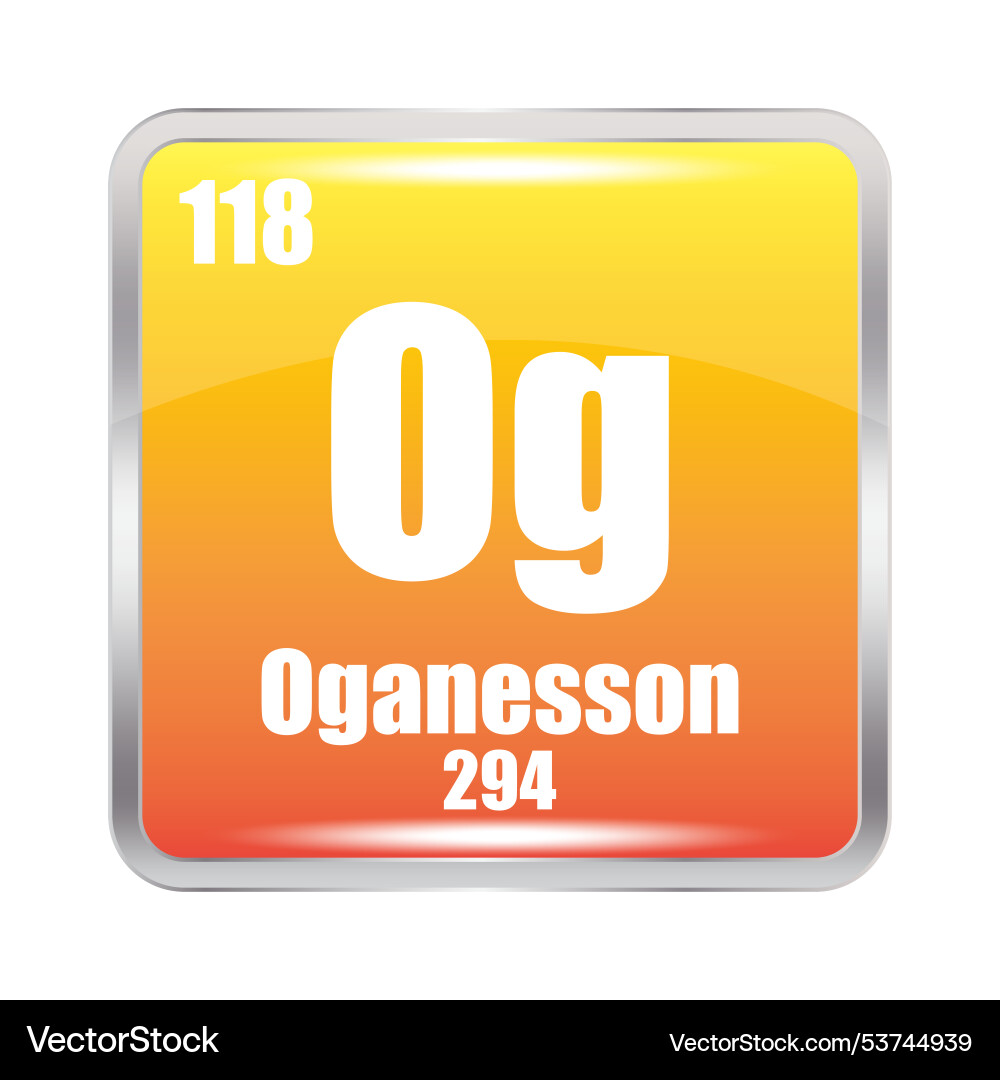 Oganesson icon og chemical element atomic number Vector Image