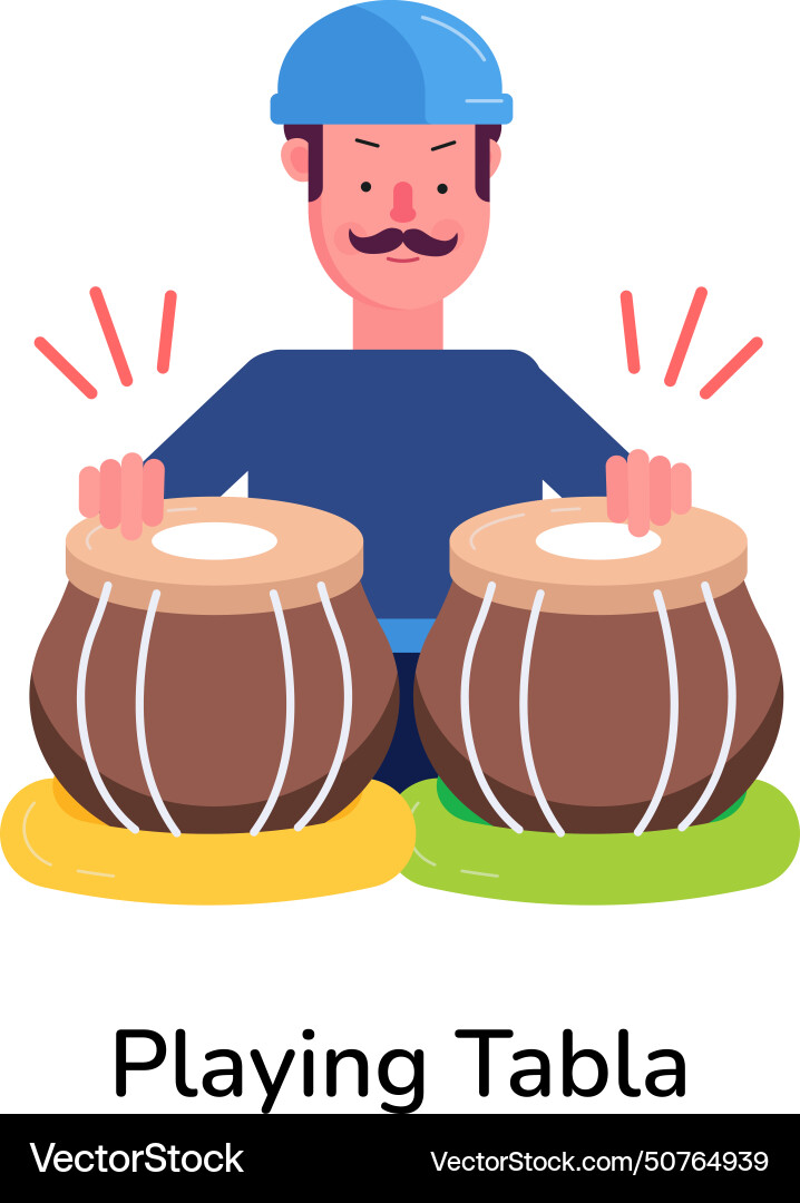 Playing tabla Royalty Free Vector Image - VectorStock
