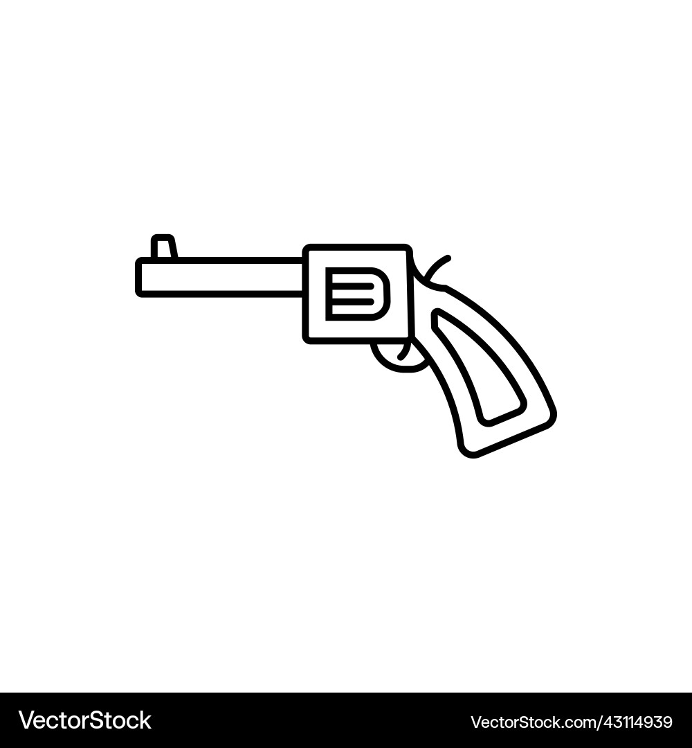 Revolver linear icon on white background Vector Image