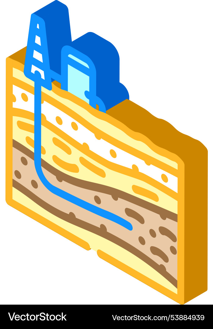 Shale oil industry isometric icon Royalty Free Vector Image
