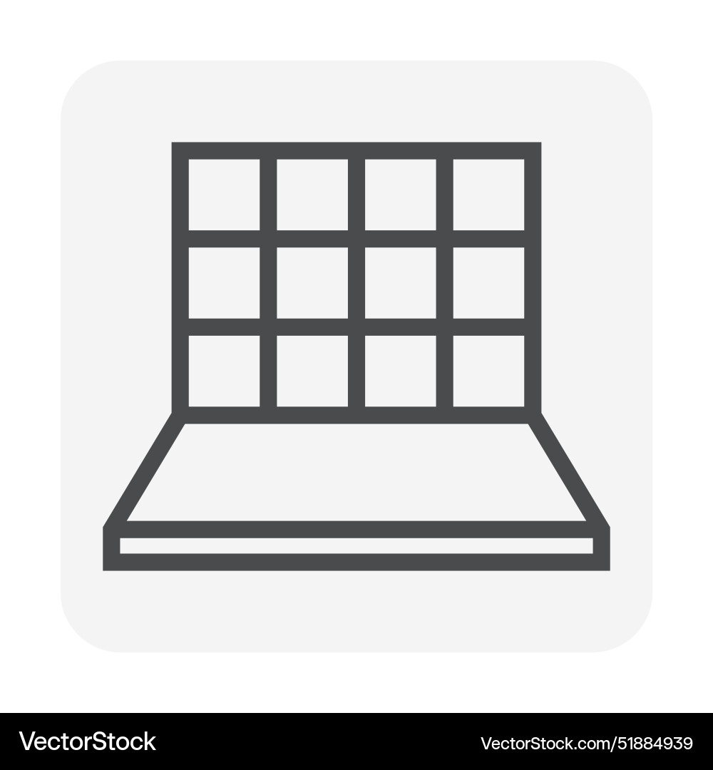 Tile wall inside room icon thin line Royalty Free Vector