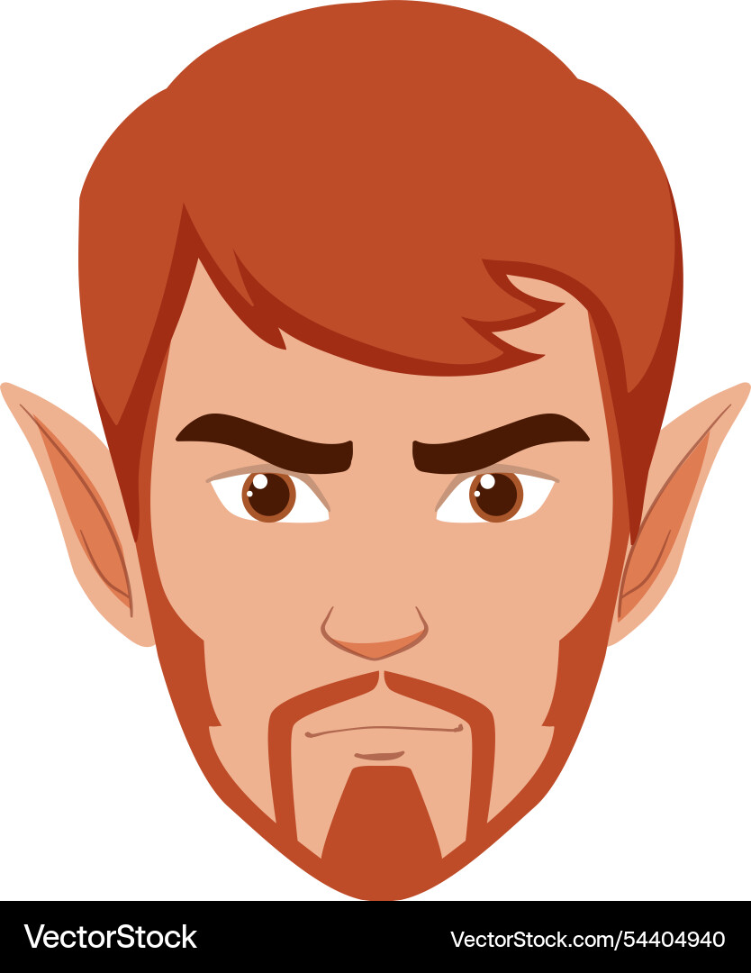 A serious elf face Royalty Free Vector Image - VectorStock