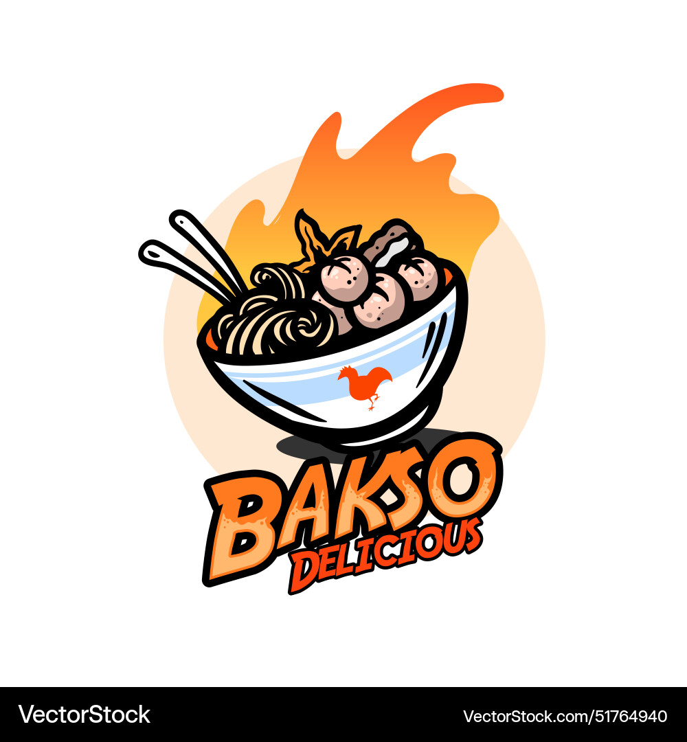 Bakso logo design Royalty Free Vector Image - VectorStock