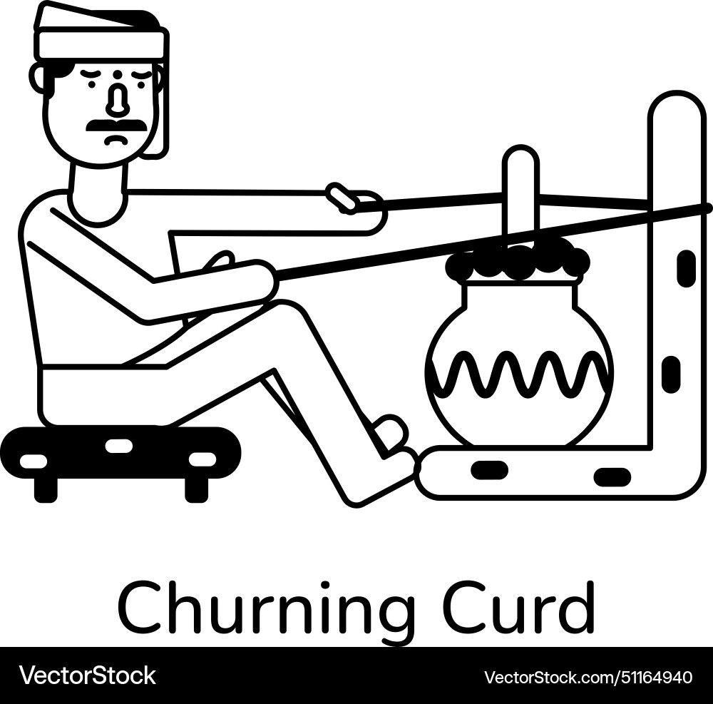 Churning curd Royalty Free Vector Image - VectorStock
