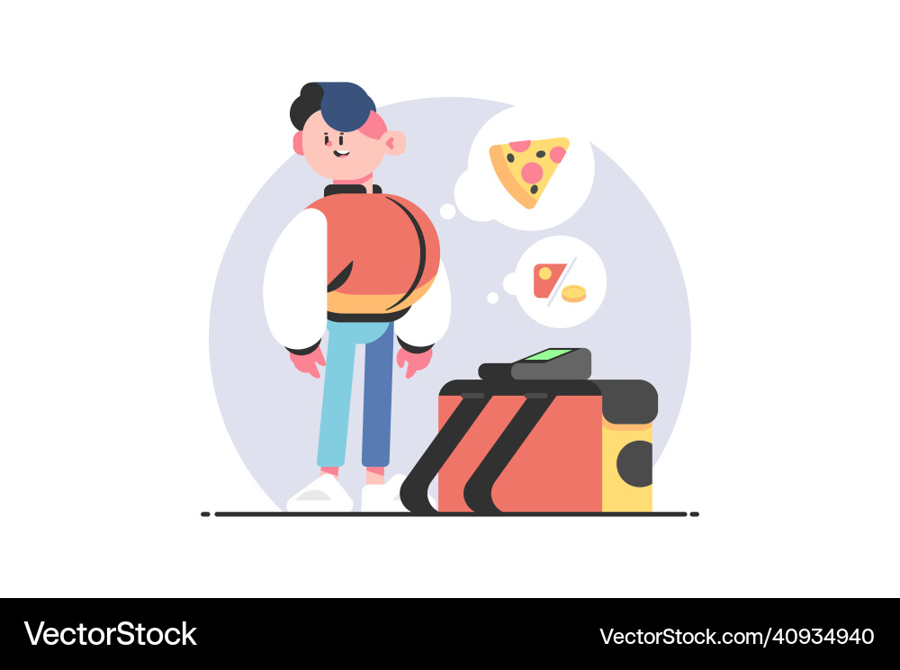 Food delivery man at work Royalty Free Vector Image