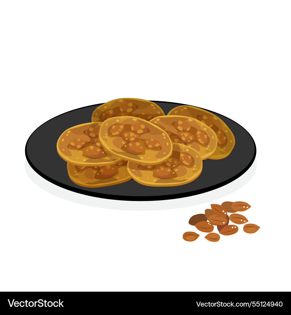 Fried peanut Royalty Free Vector Image - VectorStock