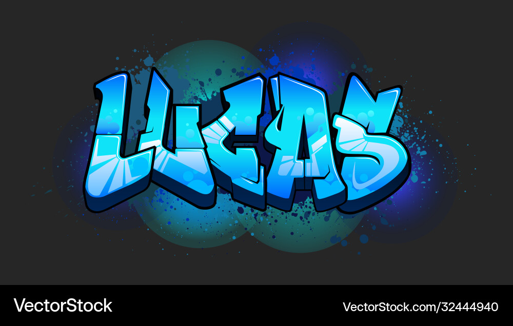 Lucas graffiti name design Royalty Free Vector Image