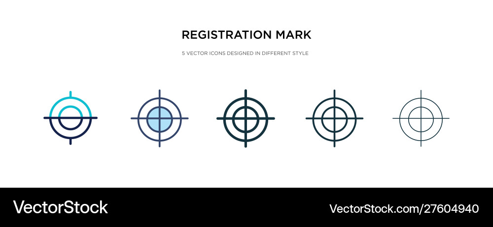 Registration Mark Icon Styles Royalty Free Vector Image