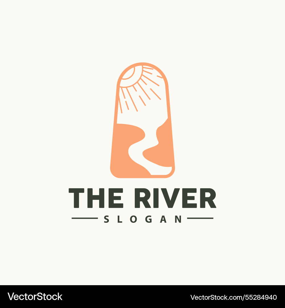 River logo design creek riverside Royalty Free Vector Image