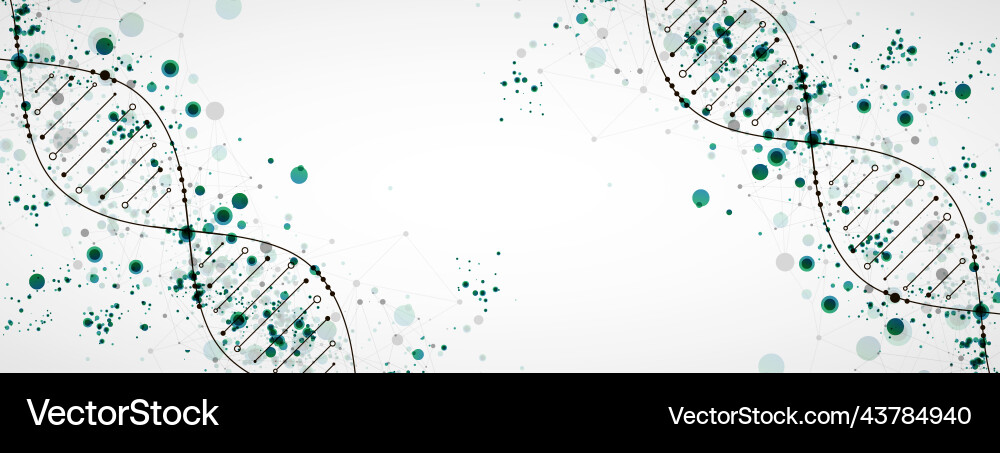 Science template wallpaper or banner with a dna Vector Image