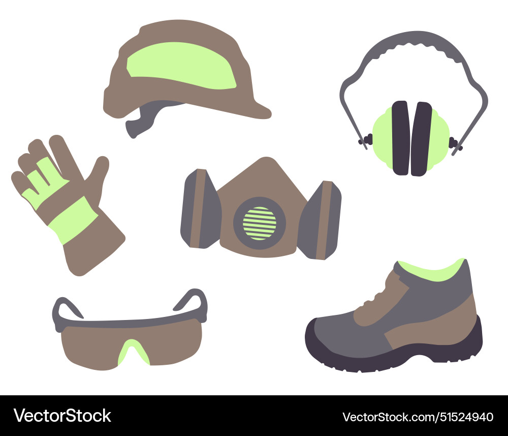 Various items of special protective clothing Vector Image