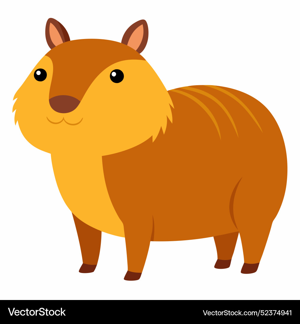 Capybara play kawaii Royalty Free Vector Image