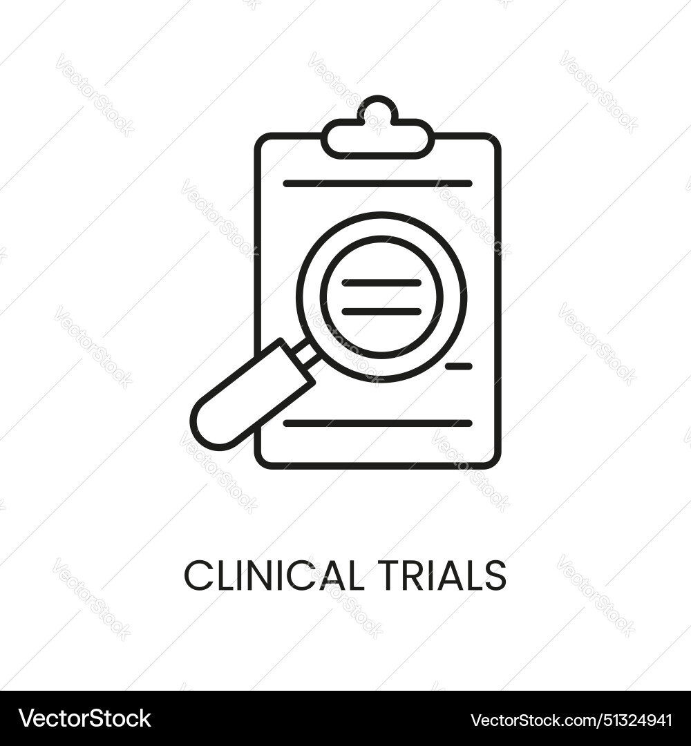 Clinical trial line icon with editable Royalty Free Vector