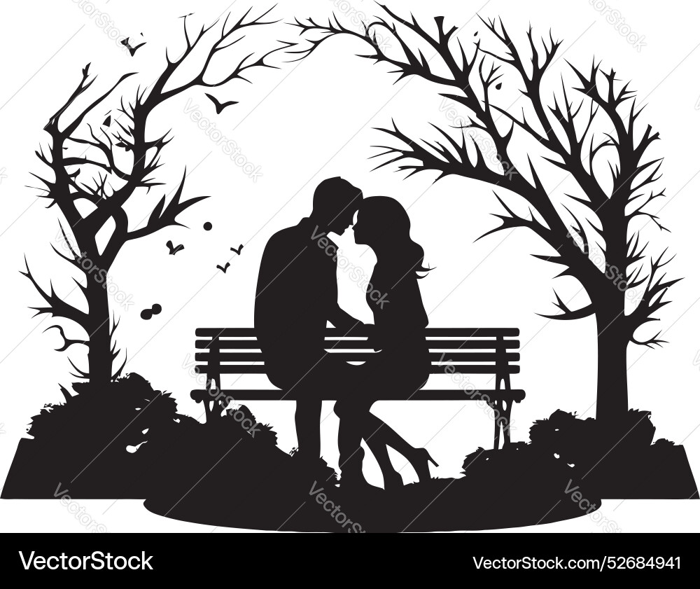 Cozy connection iconic design of a couple sharing Vector Image