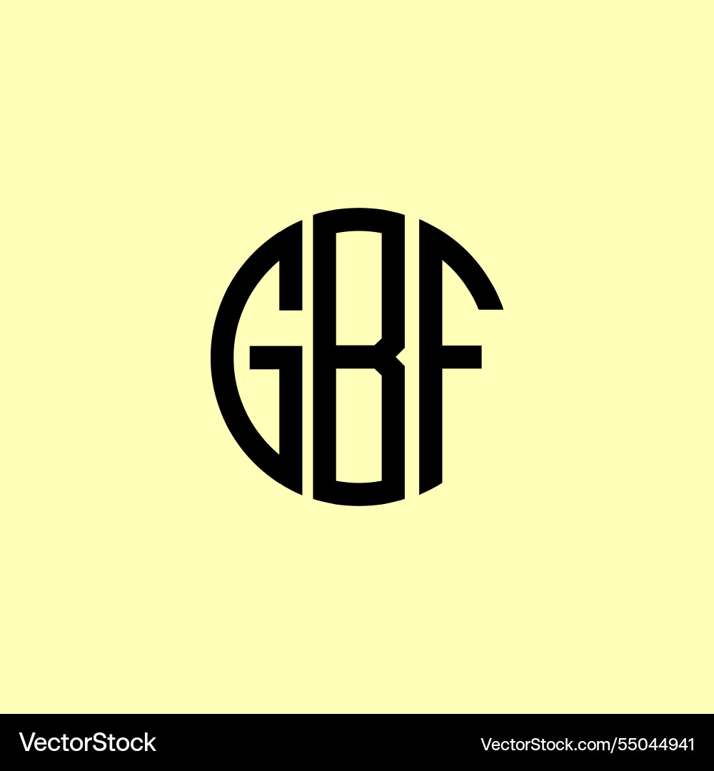 Creative rounded initial letters gbf logo Vector Image