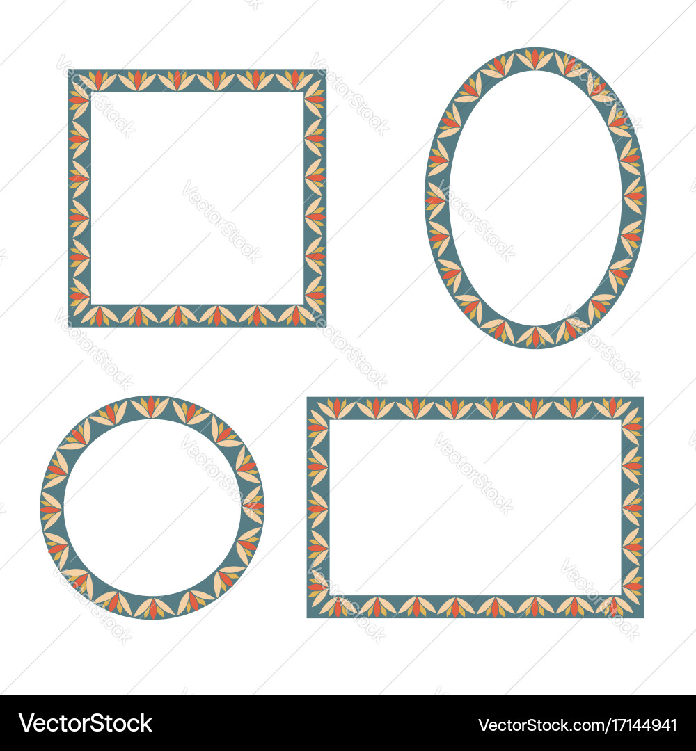 Different shape frames in doodle style retro Vector Image