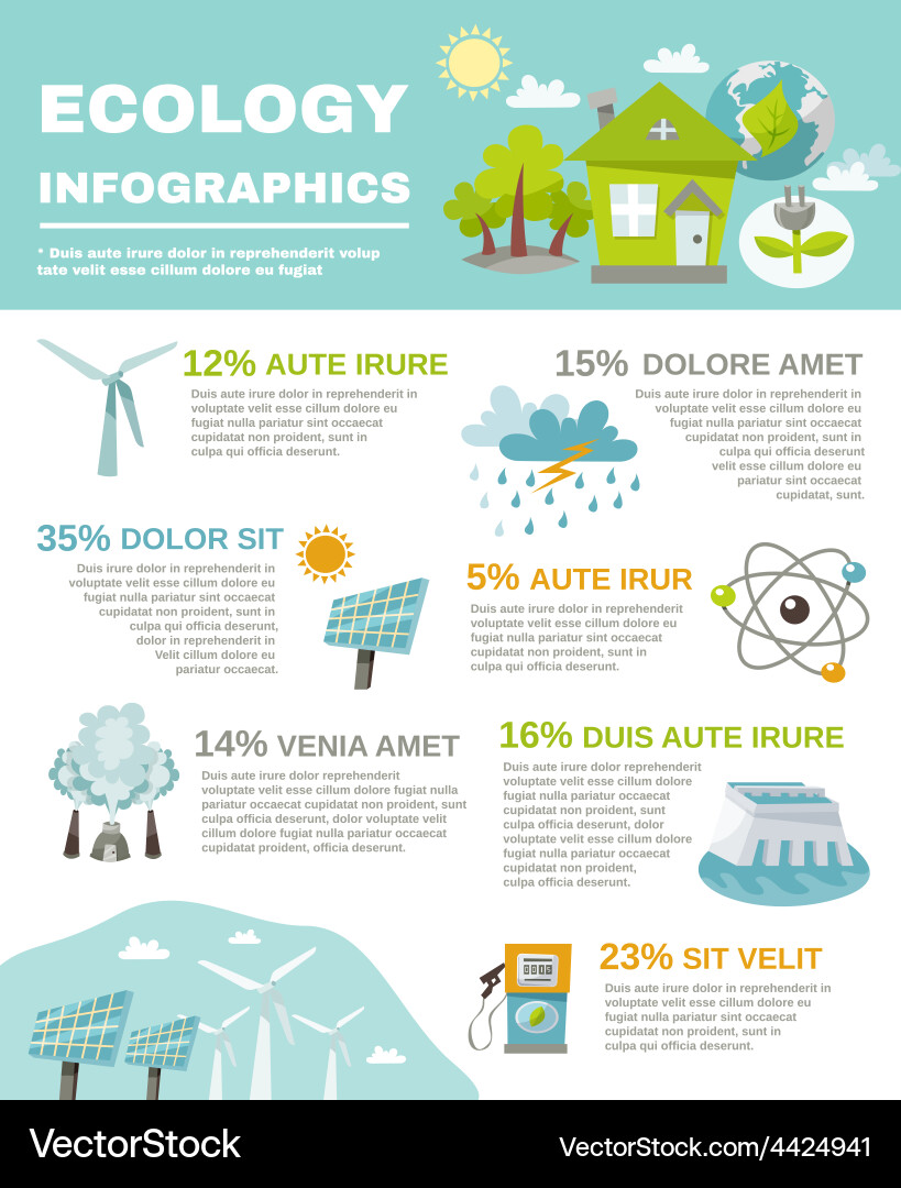 Eco energy infographics Royalty Free Vector Image