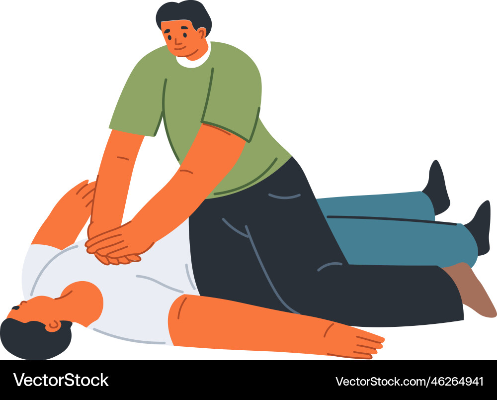 First aid artificial ventilation or cpr help Vector Image
