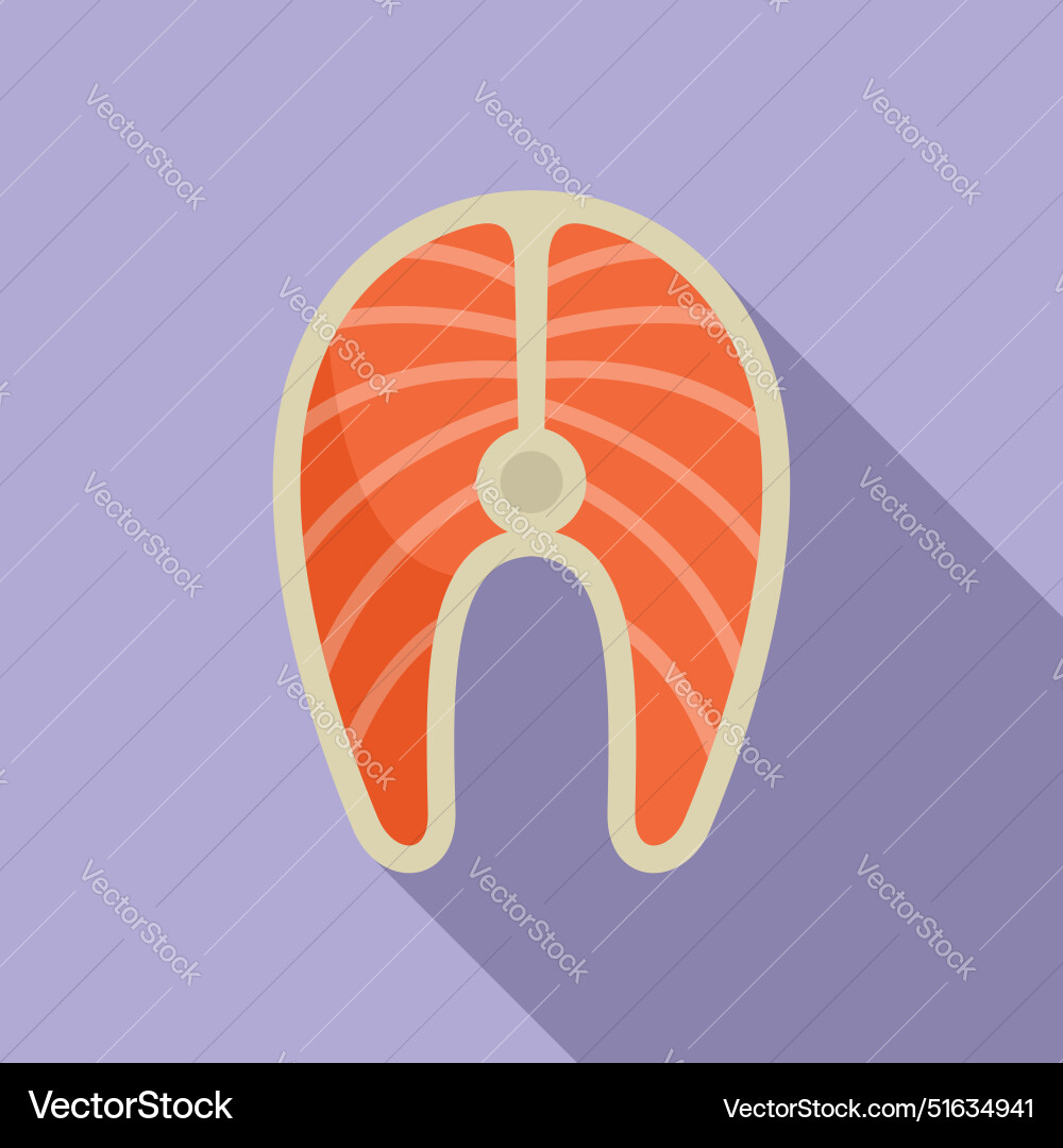 Fresh salmon fillet icon representing seafood Vector Image