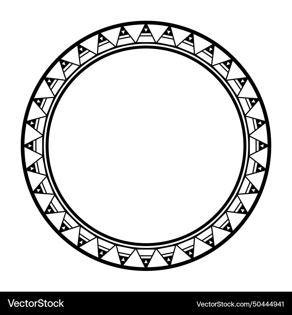 Round geometrical maori border frame design Vector Image