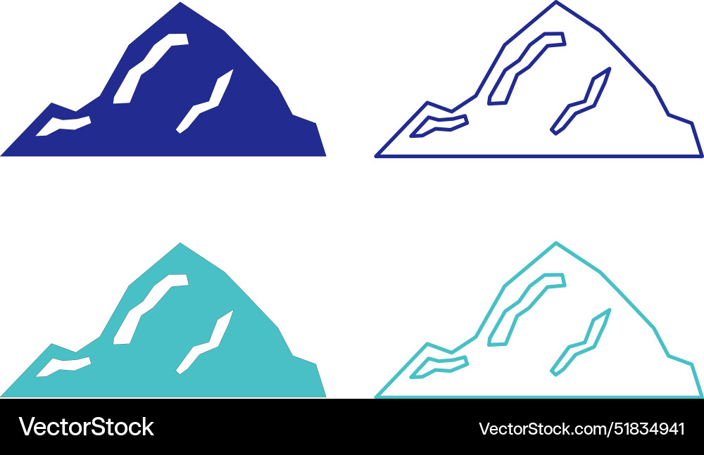 Simple mountains icons sign symbol logo Royalty Free Vector