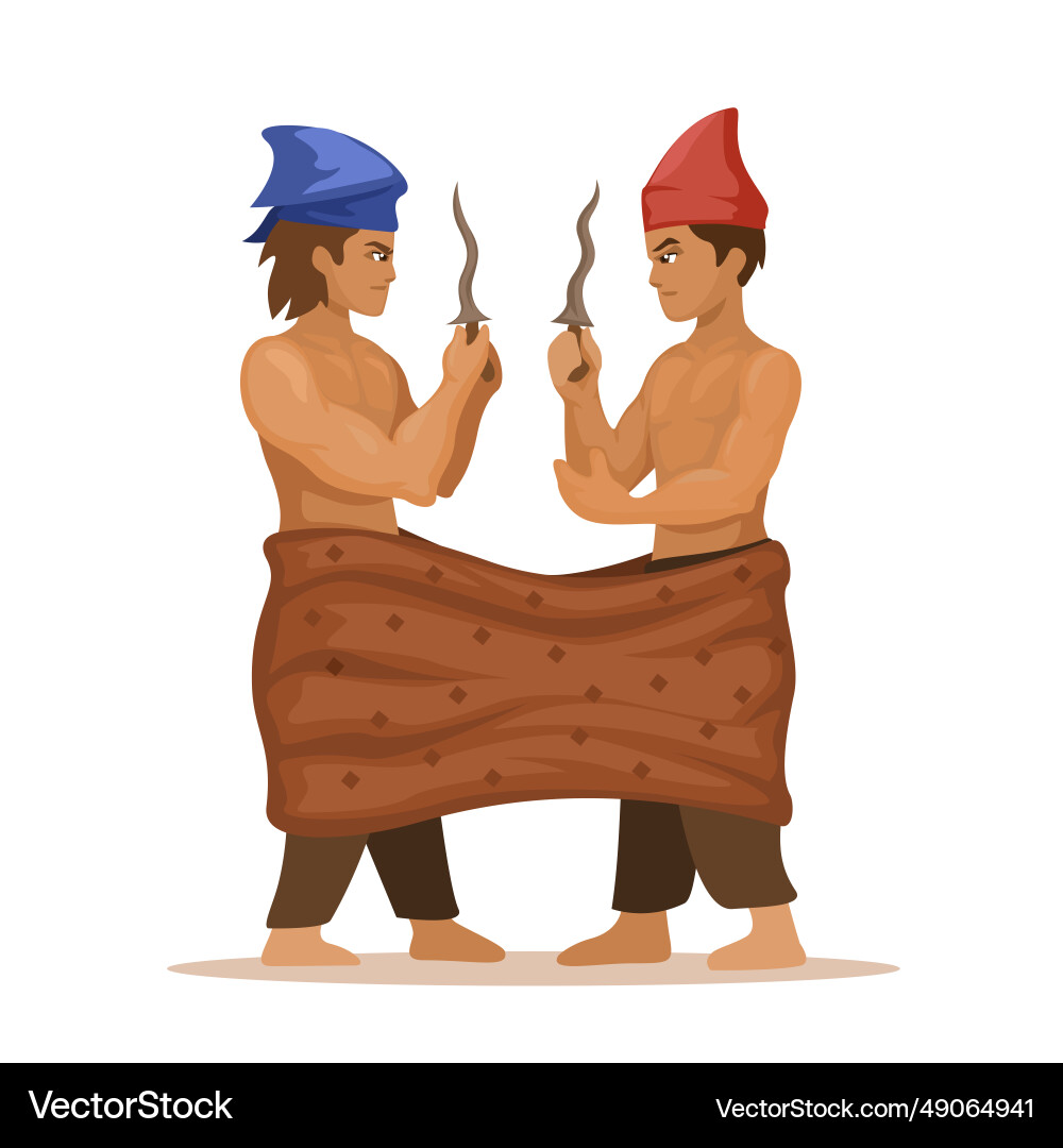 Traditional fighting sarong from makassar Vector Image