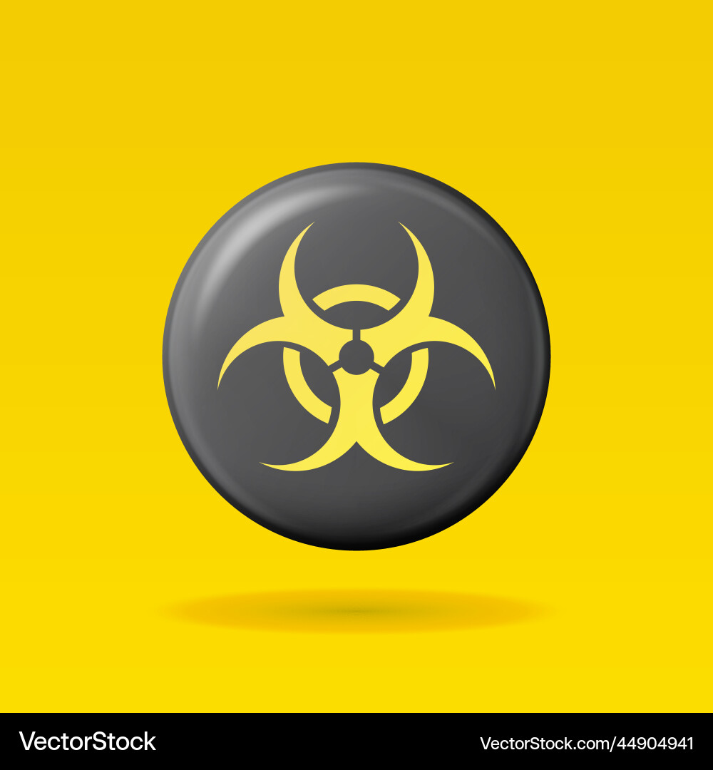 Yellow warning danger biohazard sign Royalty Free Vector