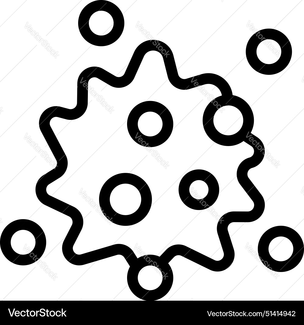 Black and white abstract bacterial cell icon Vector Image