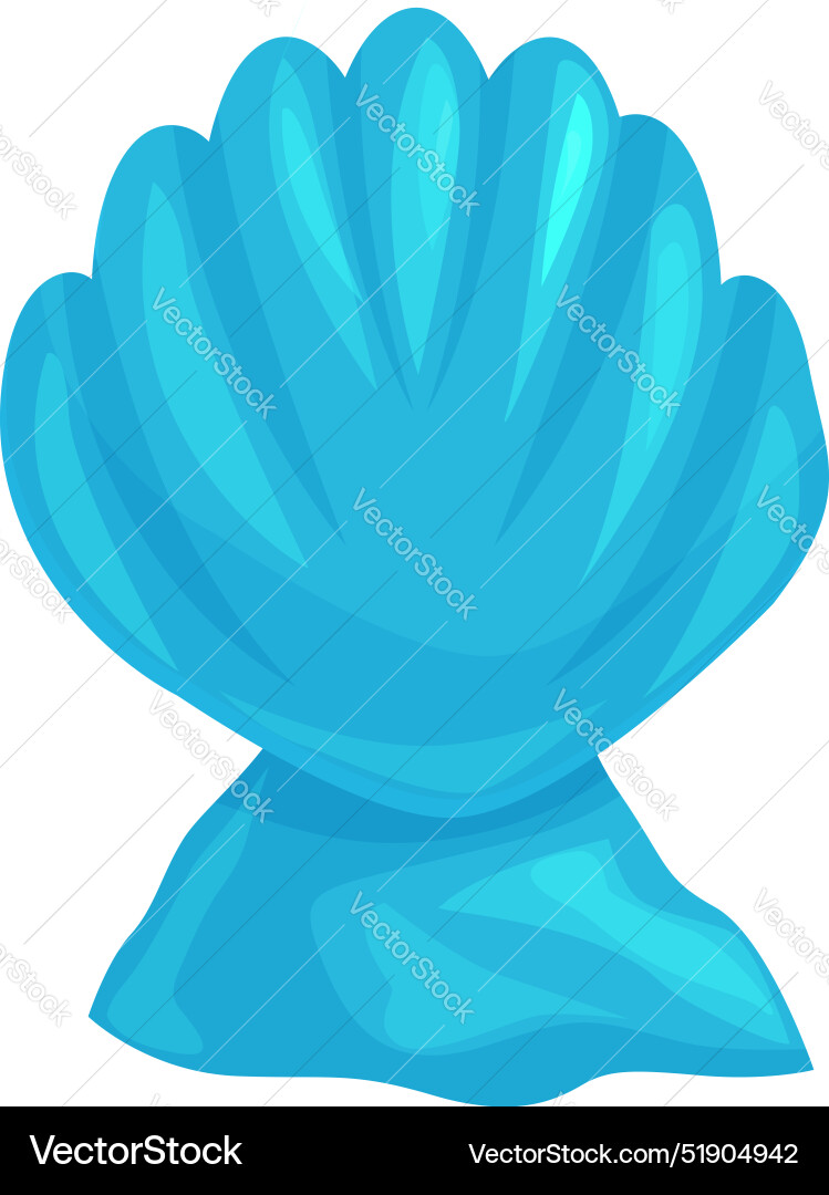 Blue scallop seashell standing upright cartoon Vector Image