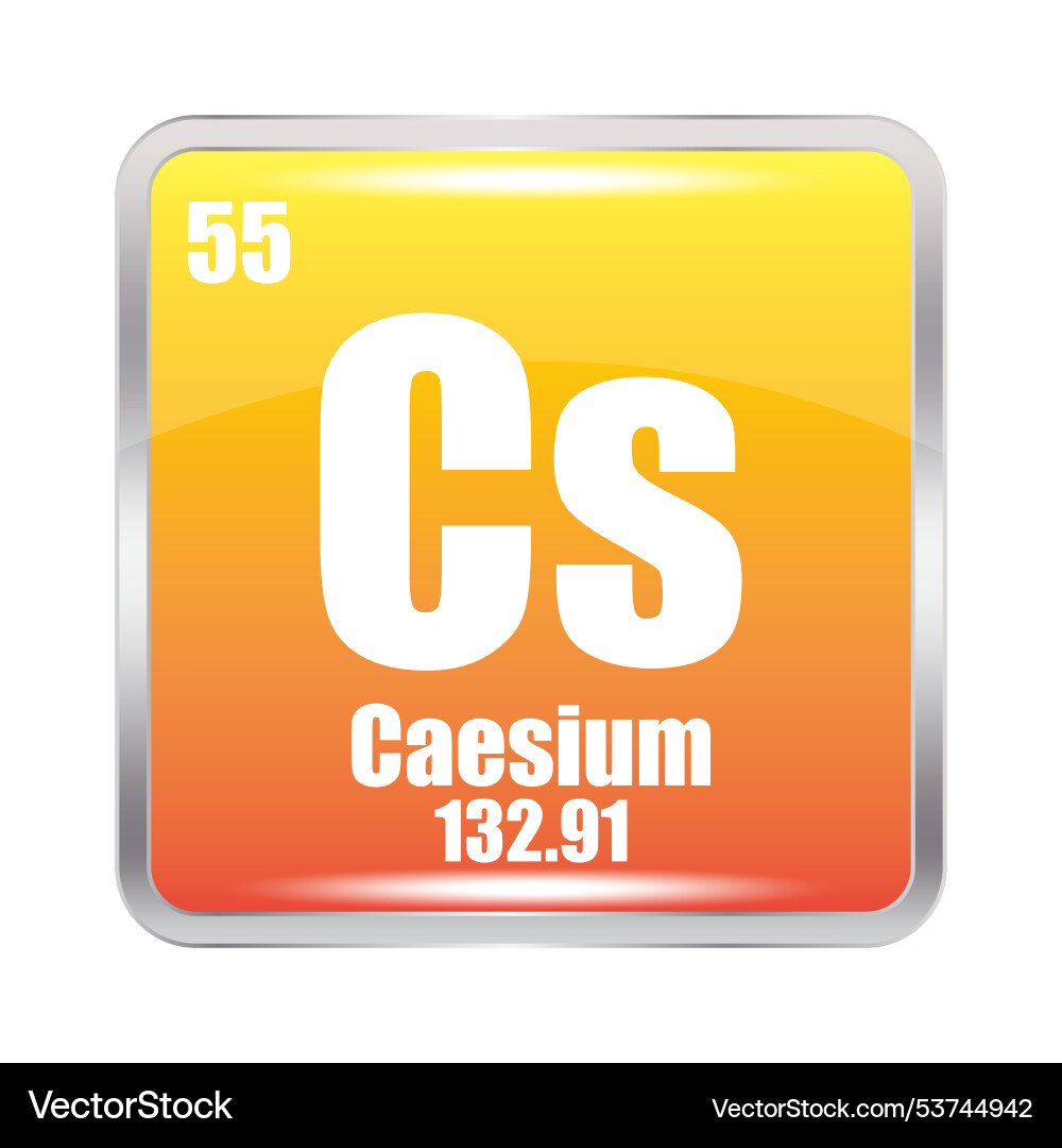 Caesium icon cs chemical element atomic number 55 Vector Image
