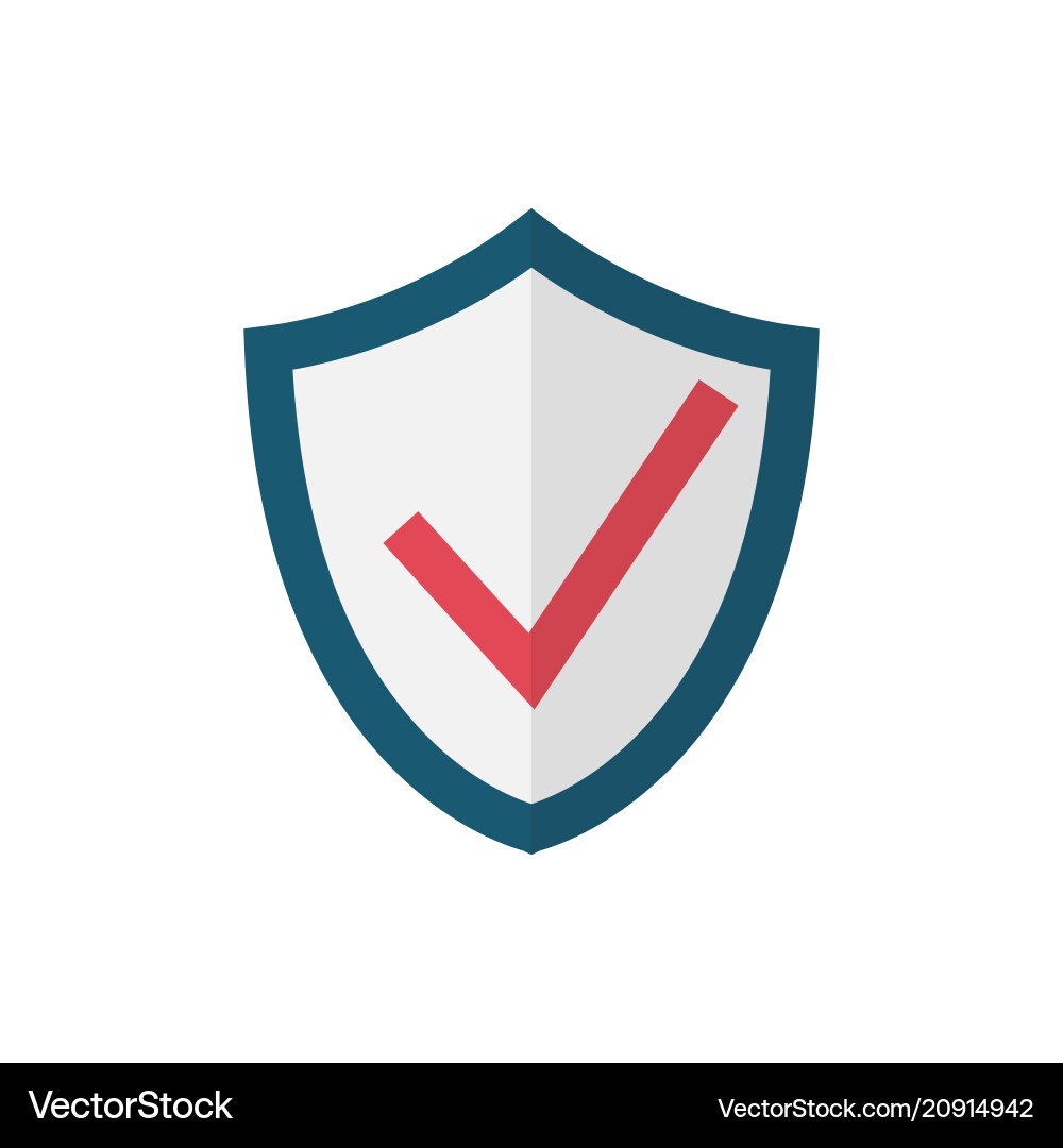 Check shield flat icon Royalty Free Vector Image