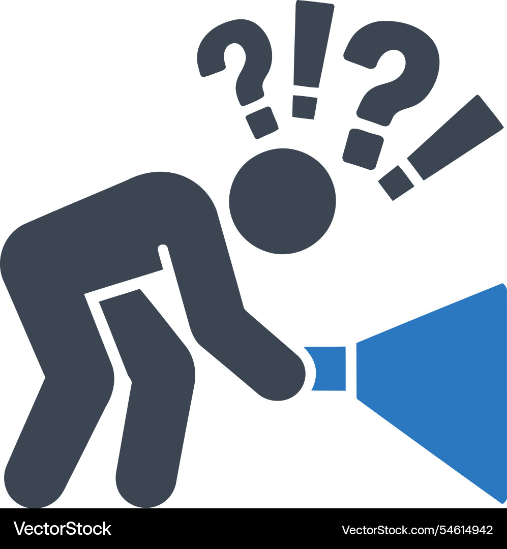 Curious light search icon Royalty Free Vector Image