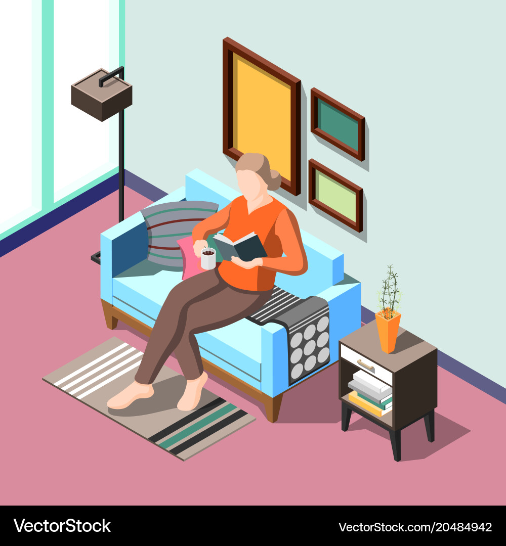 Daily routine isometric background Royalty Free Vector Image