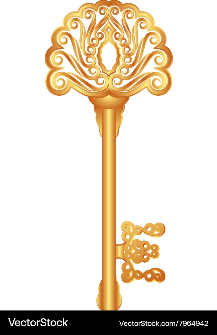 Elegant Golden Key Royalty Free Vector Image - VectorStock