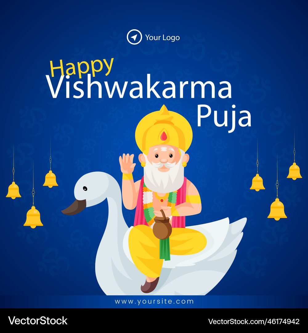 Happy vishwakarma puja banner design Royalty Free Vector