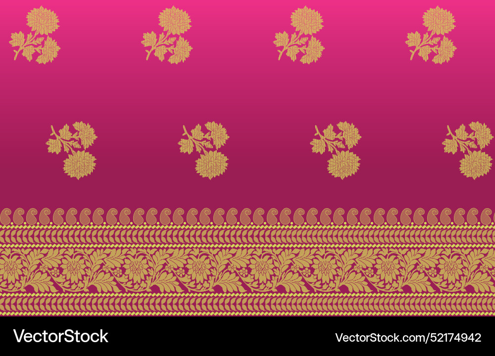 Indian ethnic sari design which is originated Vector Image