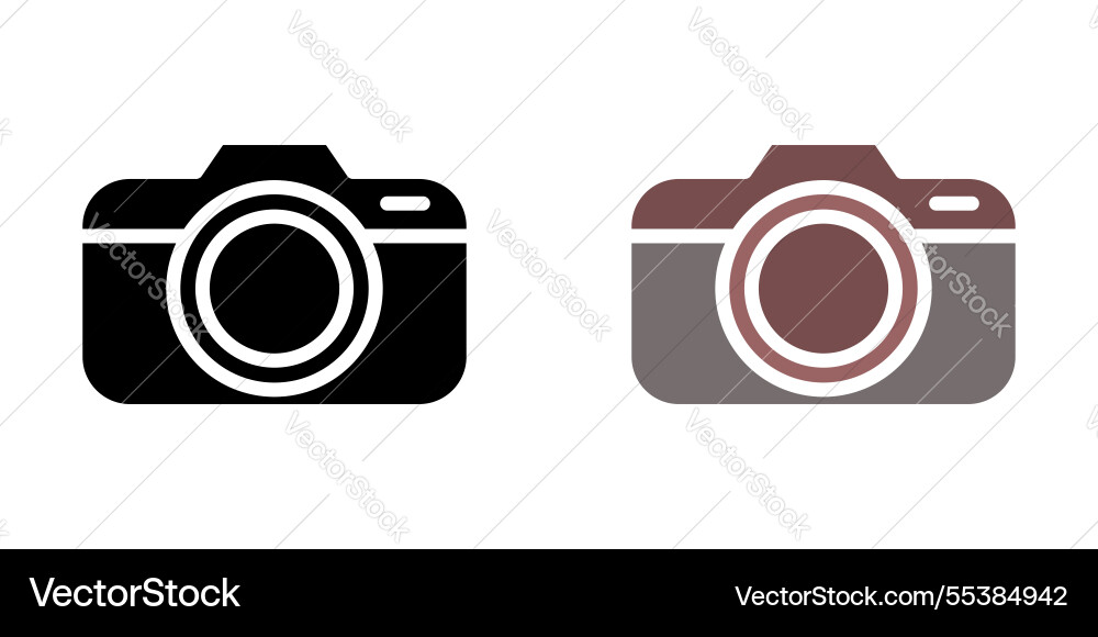 Kamera-Icons Pack in schwarzer und farbiger Version