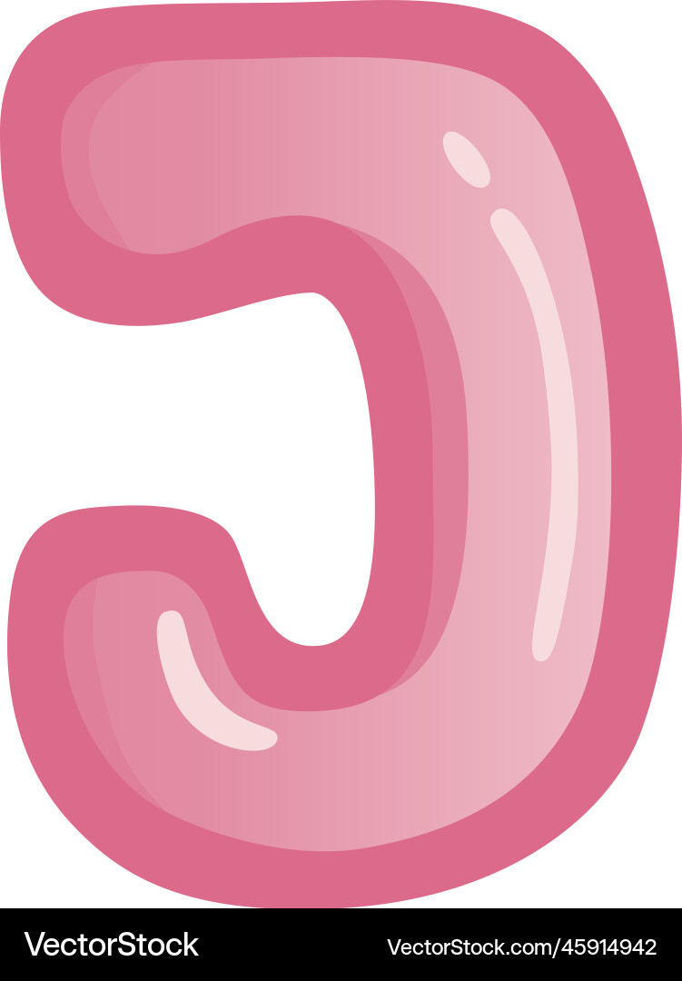 Letter j pink bold alphabet font doodle drawing Vector Image