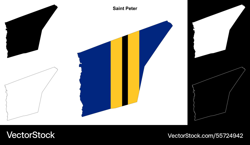 Saint peter outline map Royalty Free Vector Image