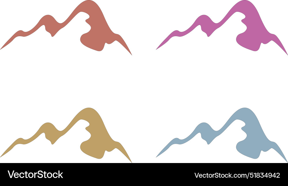 Simple mountains icons sign symbol logo – Royalty-Free Vector | VectorStock