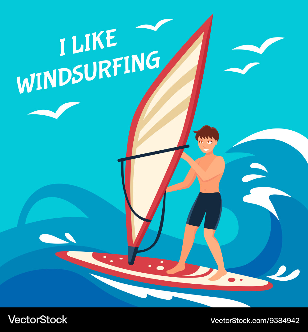 Windsurfing background Royalty Free Vector Image