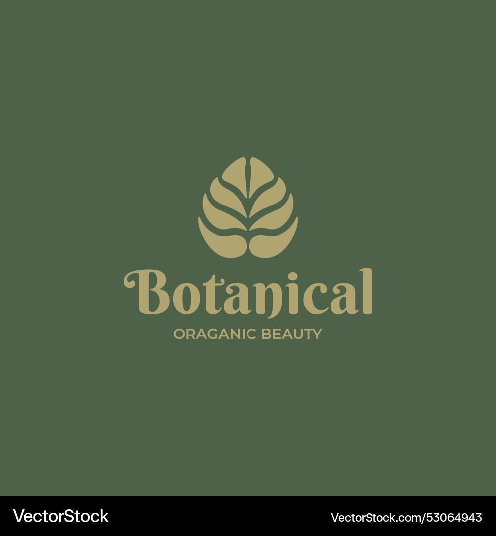 Abstract gold leaf logo Royalty Free Vector Image