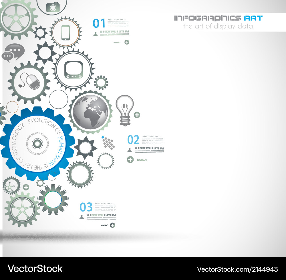 Gear Chain Infographic Template Royalty Free Vector Image