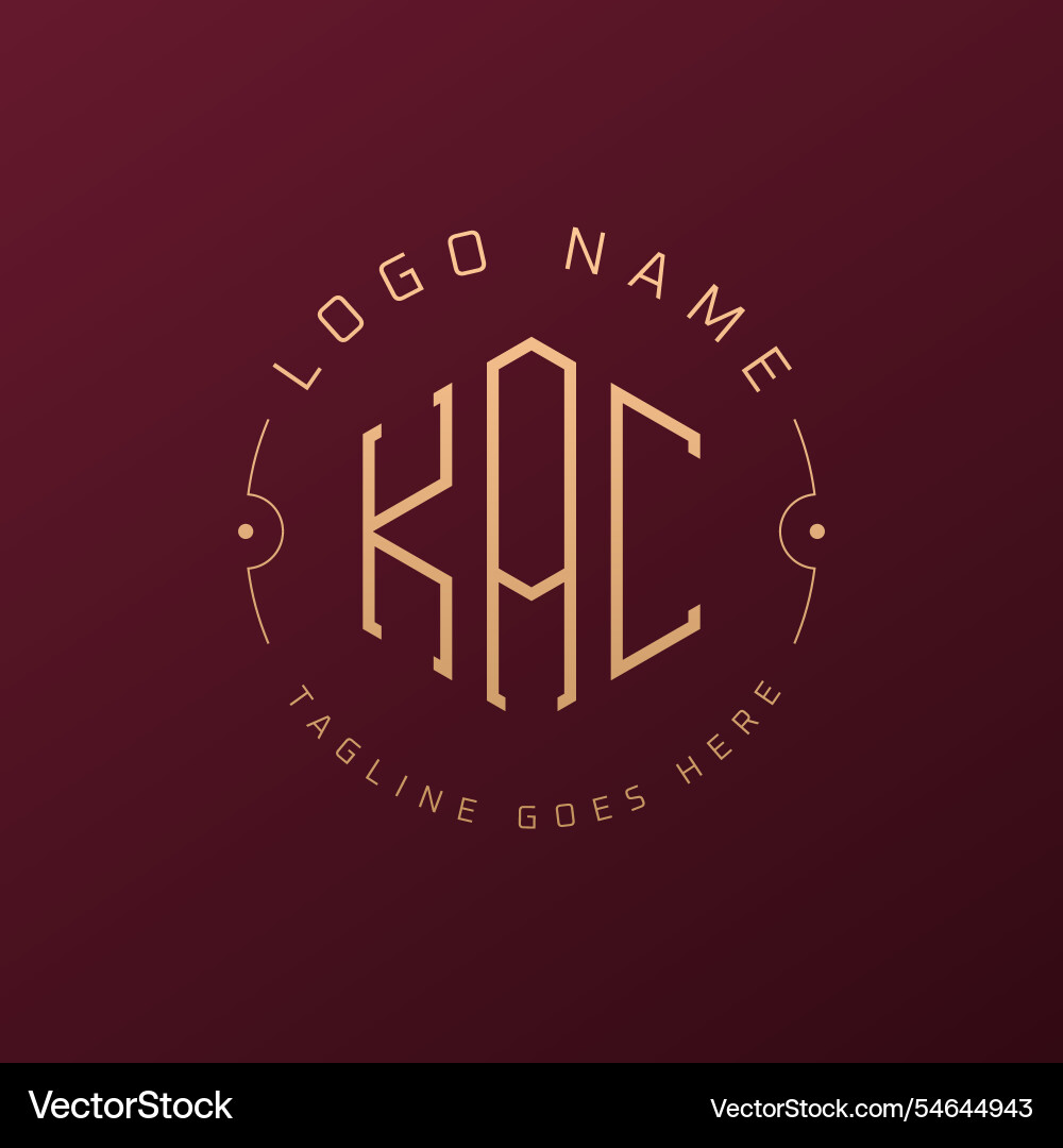 Luxury kac logo design elegant letter Royalty Free Vector