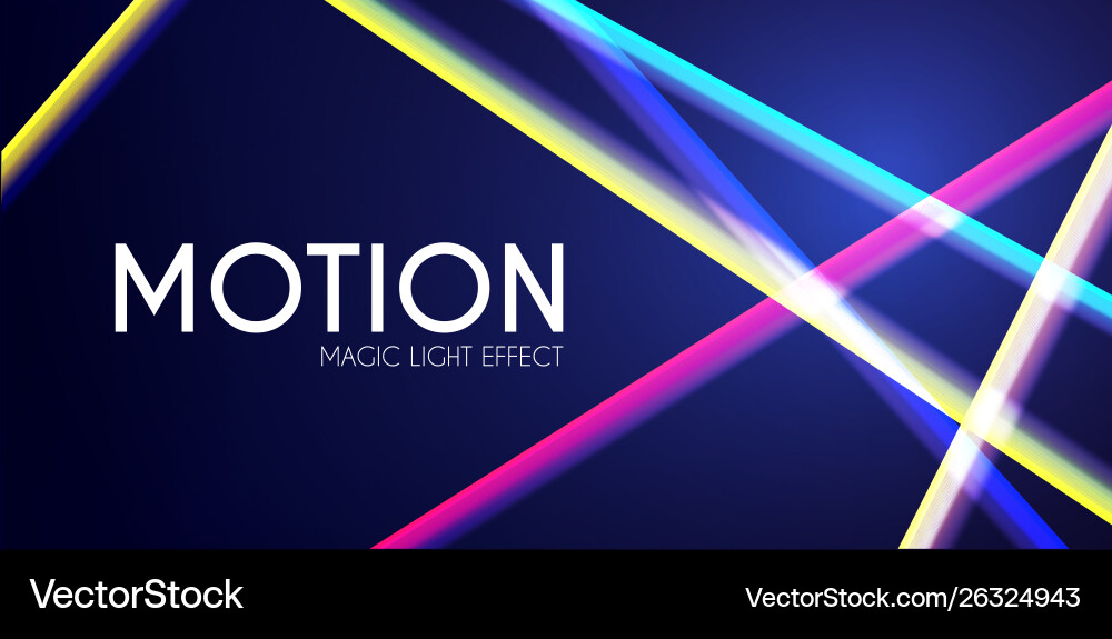 Magic neon light effect motion beam design Vector Image